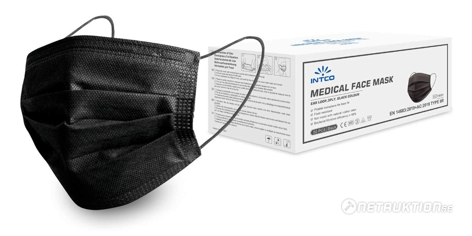 Netauktion - Munskydd Typ IIR svart - INTCO, ca: 2 000st